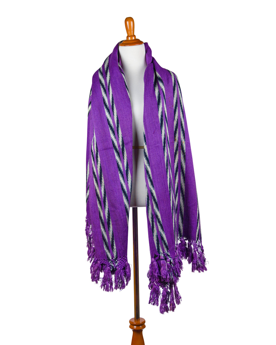 Purple Guatemalan Rebozo Shawl | Indigo Attire – IndigoAttire